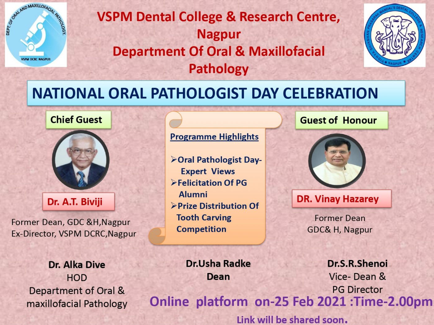 Department of Oral Pathology and Microbiology is organizing “Tooth ...