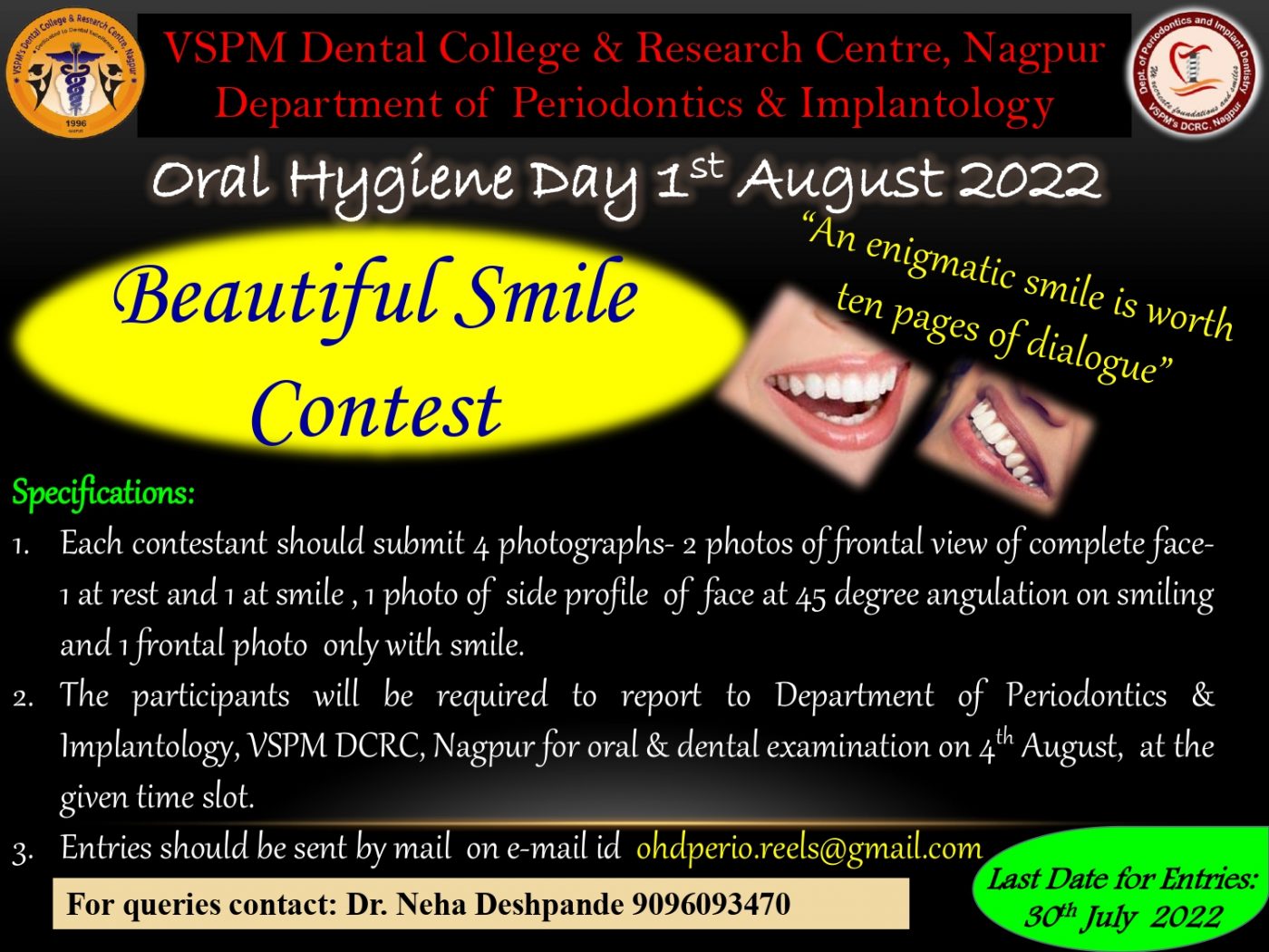 Department of Periodontics & Implantology celebrating “Oral Hygiene Day ... Department of Periodontics & Implantology celebrating “Oral Hygiene Day ...