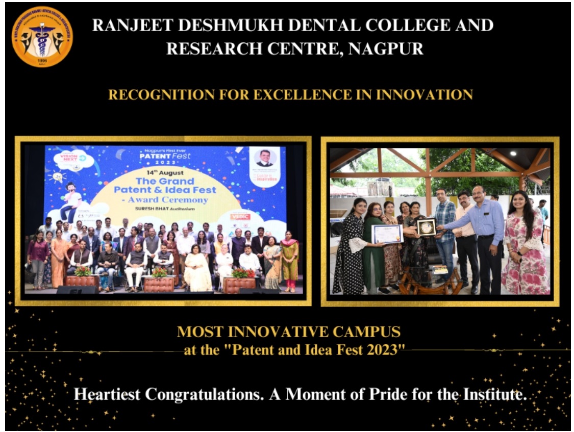 Ranjeet Deshmukh Dental College and Research Centre, Nagpur was adjudged as one of the “Top 5 ...